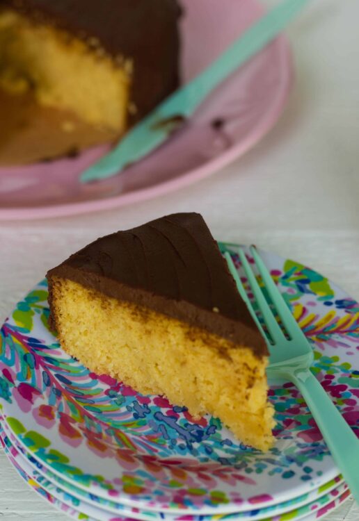 Keto Yellow Cake With Chocolate Frosting {just like the boxed mix!}