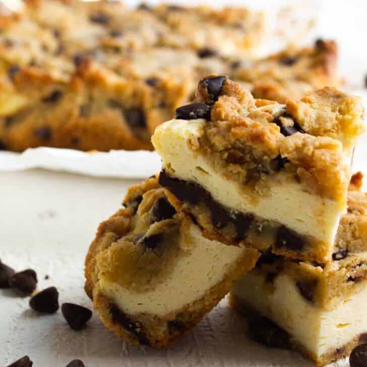 Chocolate Chip Keto Cheesecake Cookie Bars | Pepper Porch