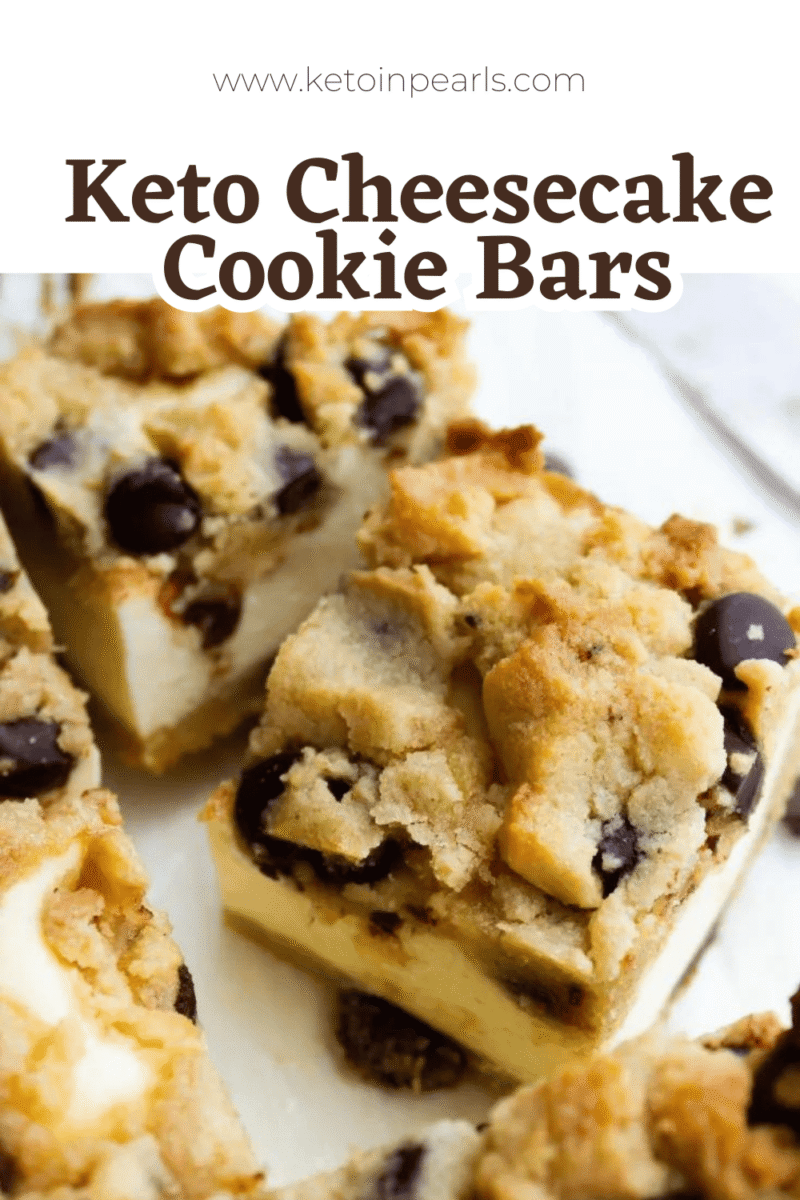 Chocolate Chip Keto Cheesecake Cookie Bars | Pepper Porch